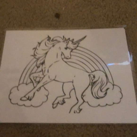 Carbon38 | Toys | Double Sided Coloring Sheet Laminated Unicorn And ...